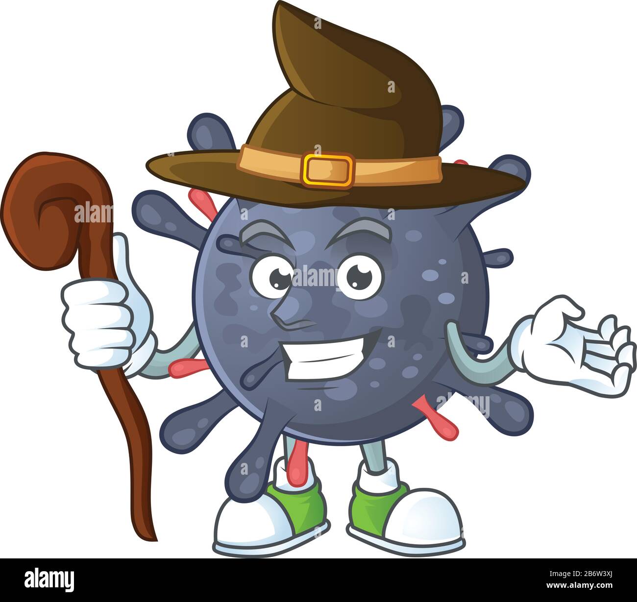 sweet and tricky Witch coronavirus epidemic cartoon character Stock ...