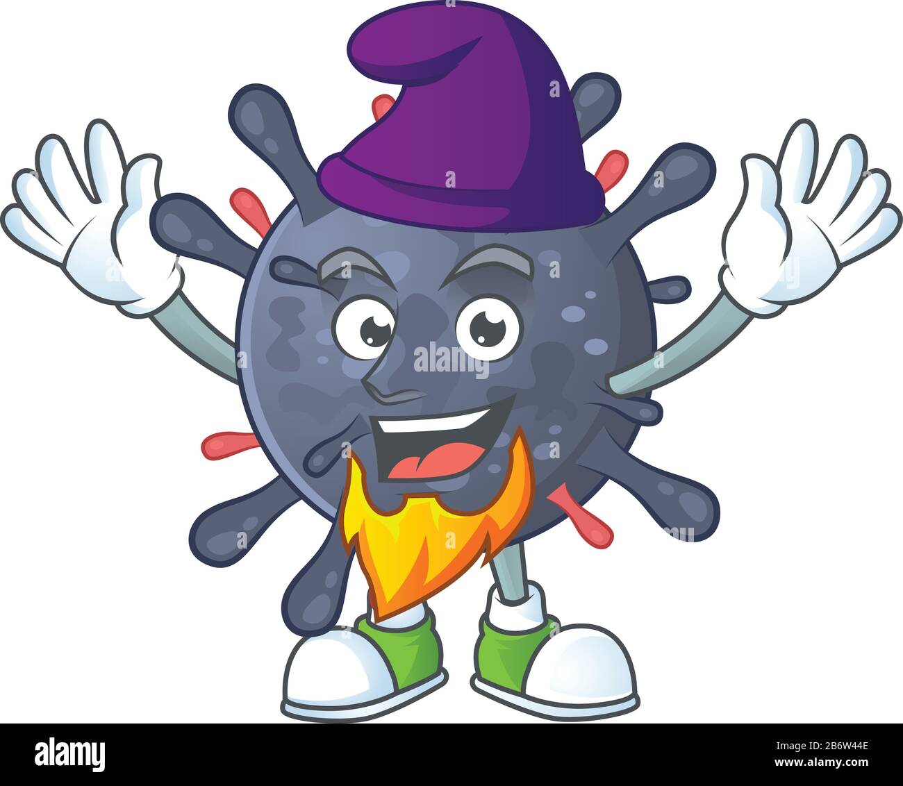 Cute cartoon design of coronavirus epidemic performed as an Elf Stock ...