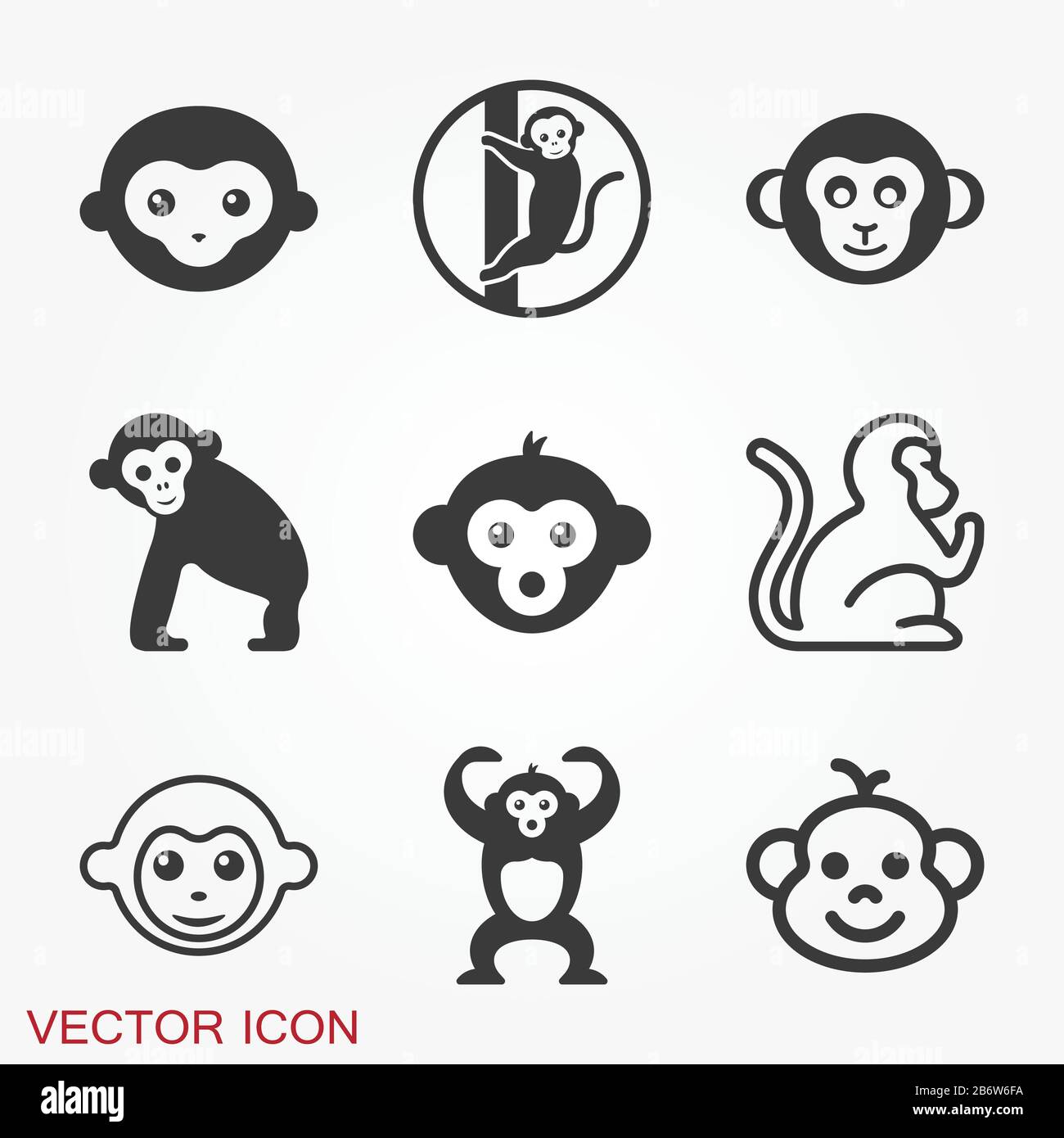 Vector monkey icon isolated on background. Animal symbol Stock Vector ...