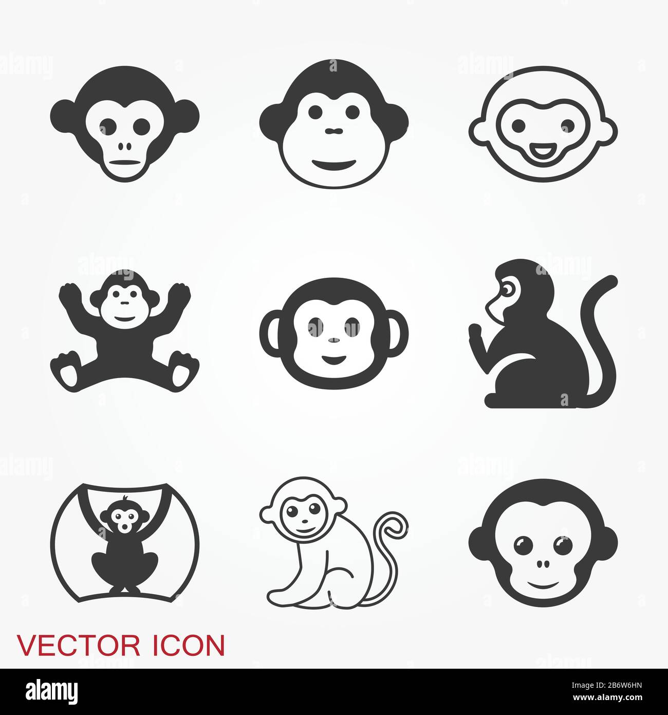 Vector monkey icon isolated on background. Animal symbol Stock Vector ...