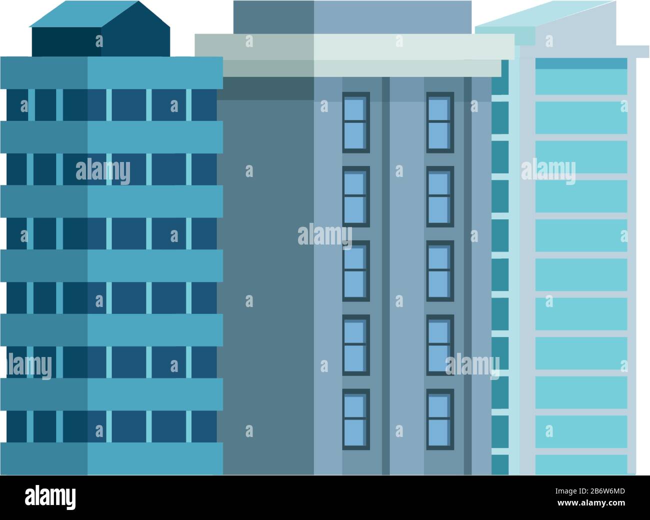 three buildings with windows isolated icon Stock Vector Image & Art - Alamy