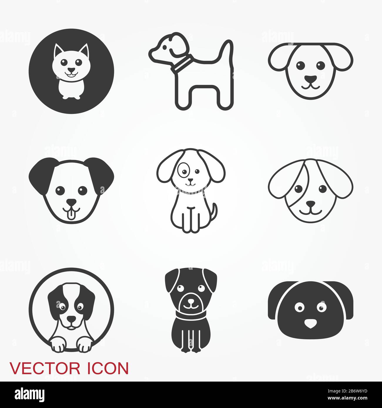 Puppy icon. Dog symbol. Vector element for your design Stock Vector ...