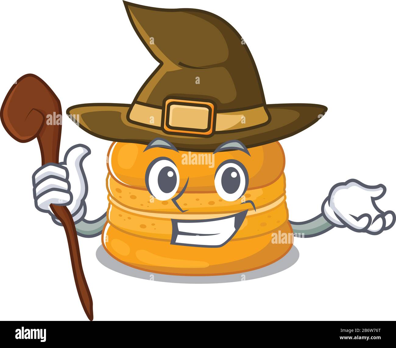 Cute and sneaky Witch orange macaron cartoon design style Stock Vector ...