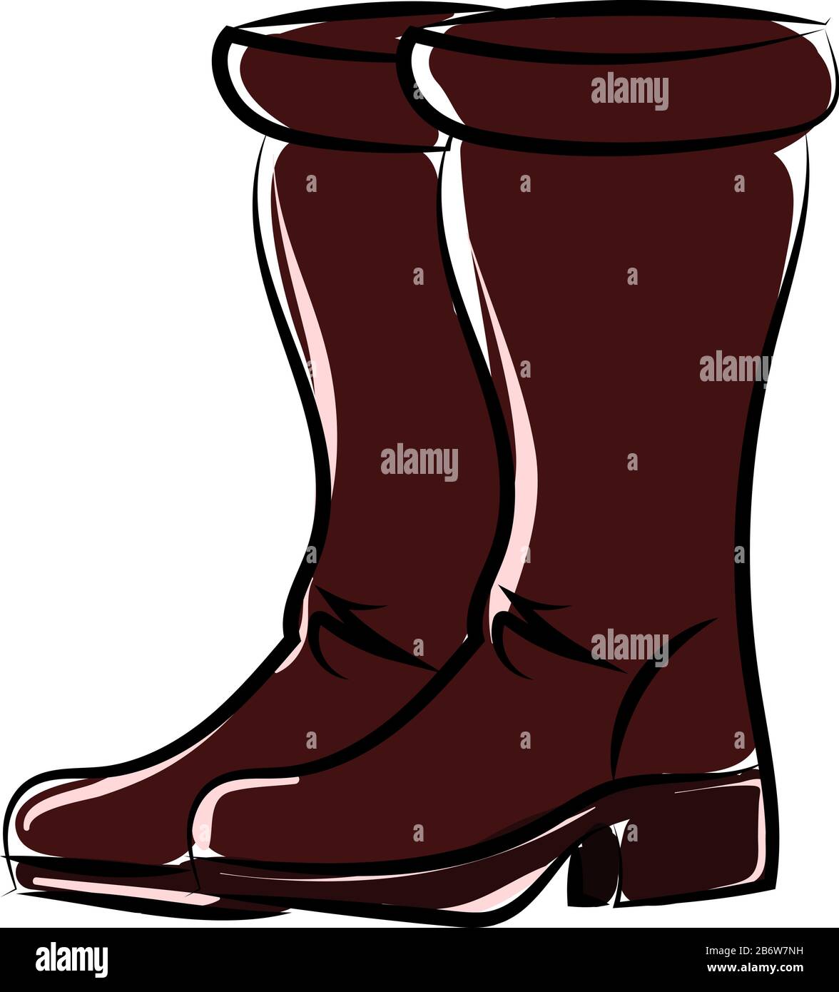 Big brown boots, illustration, vector on white background Stock Vector ...