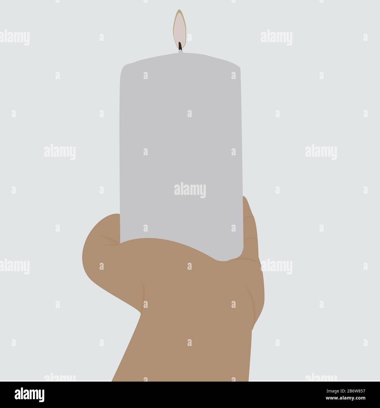 Candle in hand, illustration, vector on white background Stock Vector ...