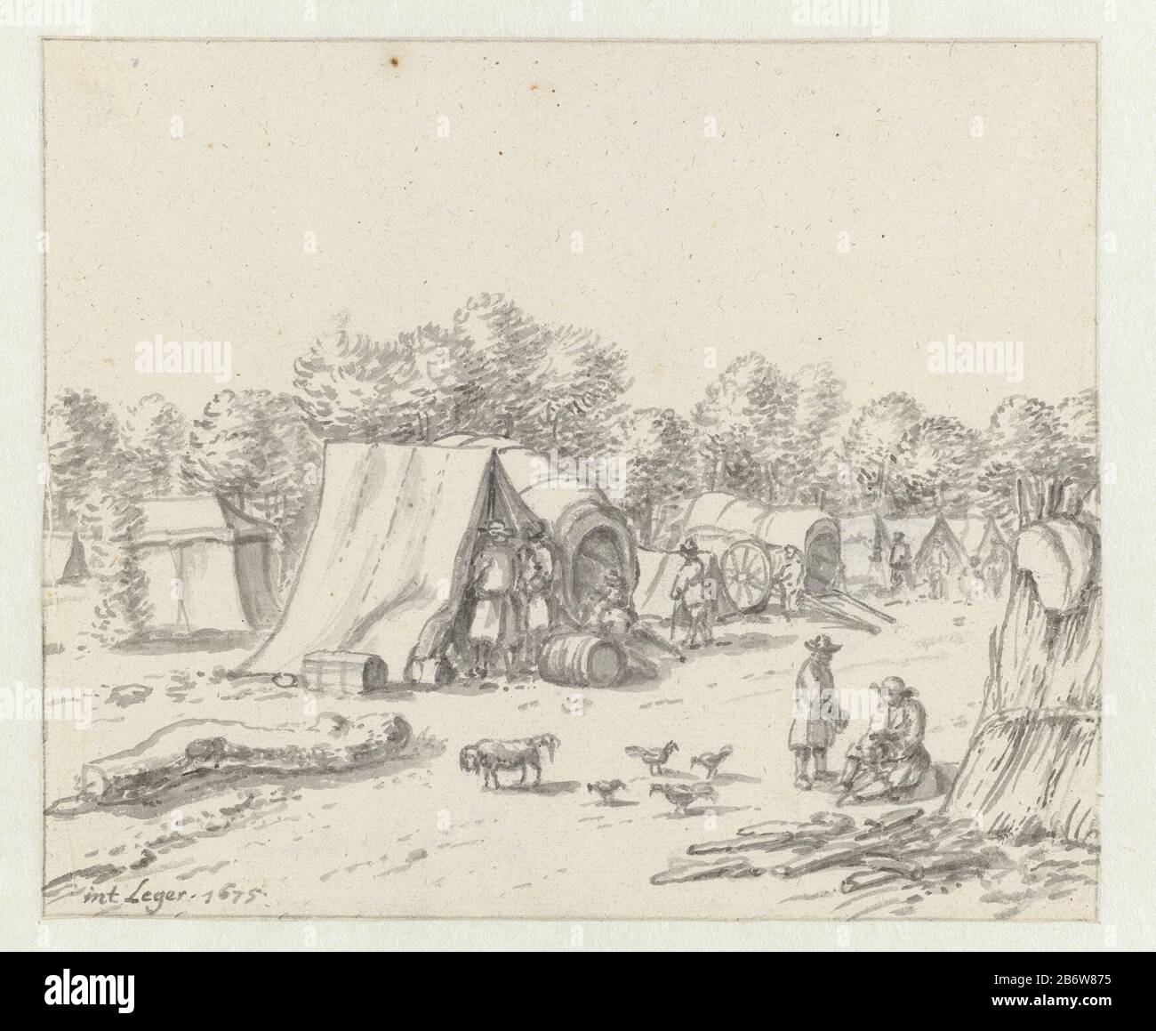 In het kampement van het leger van Willem III In the camp of the army ...