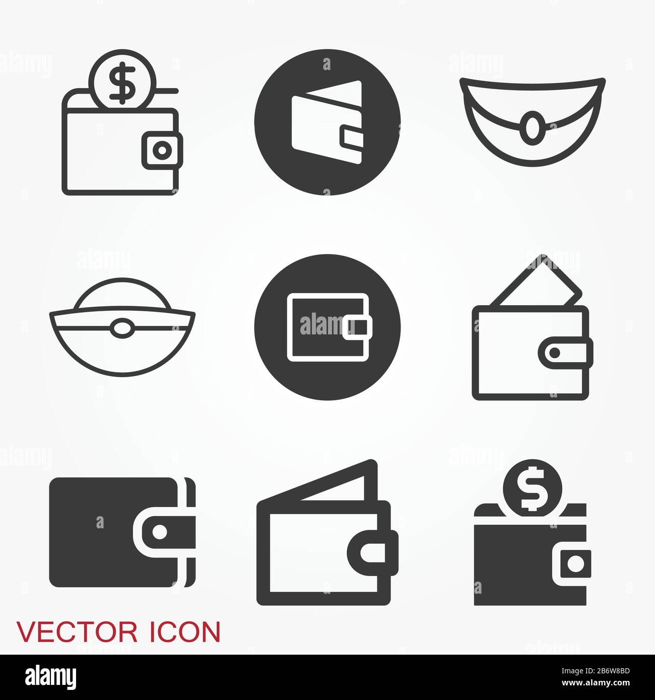 Purse vector icon. Wallet symbol for your web site design, logo, app ...
