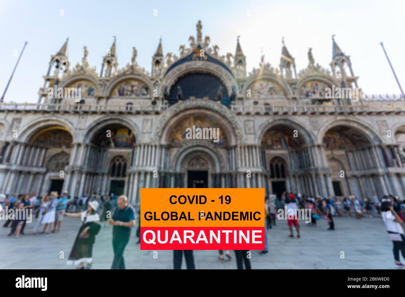 Coronavirus COVID-19 outbreak quarantine concept with Venice, Italy ...