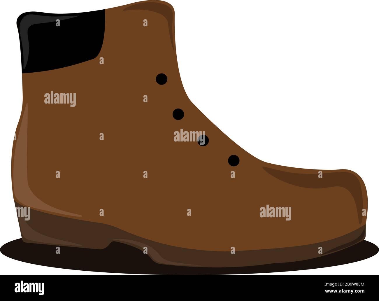 Brown boots, illustration, vector on white background Stock Vector ...