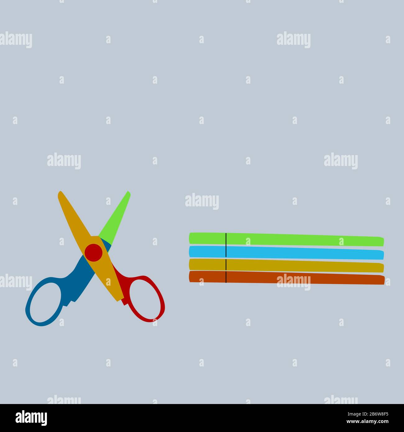 Colorful scissors, illustration, vector on white background Stock ...