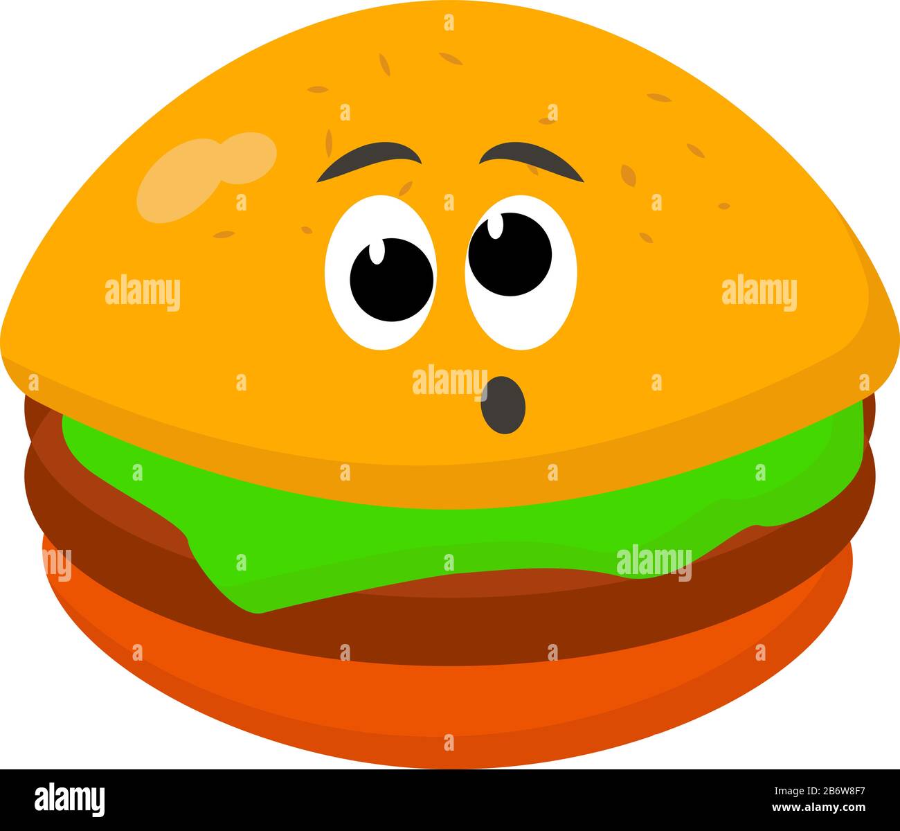 Funny burger, illustration, vector on white background Stock Vector ...