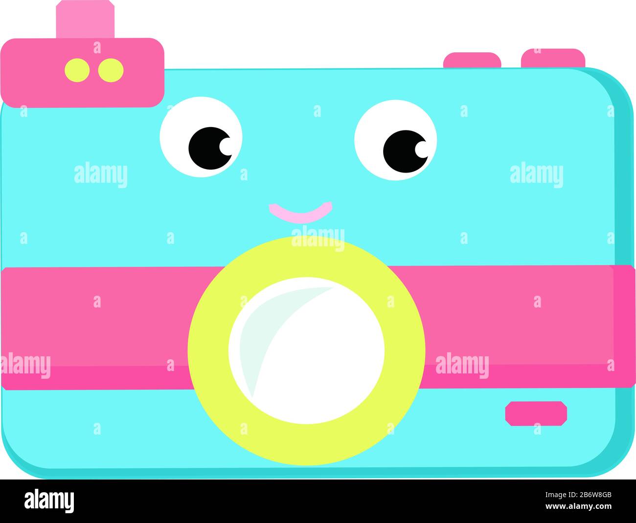 Blue cute camera, illustration, vector on white background Stock Vector ...