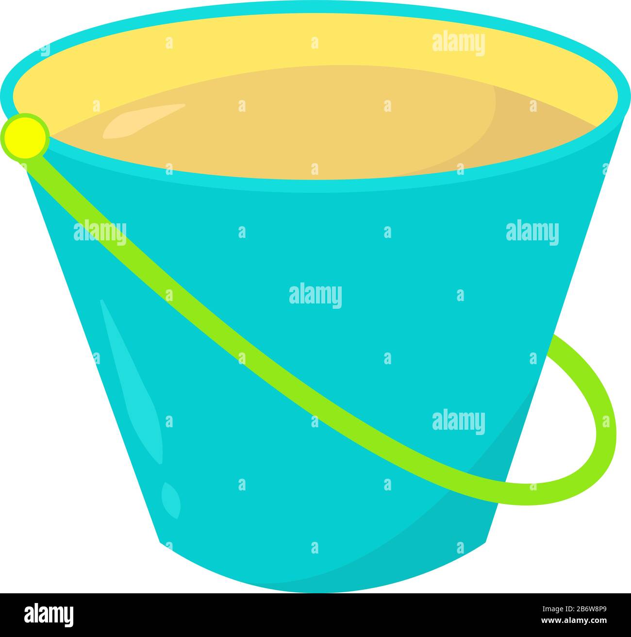 Bucket with yellow paint, illustration, vector on white background ...