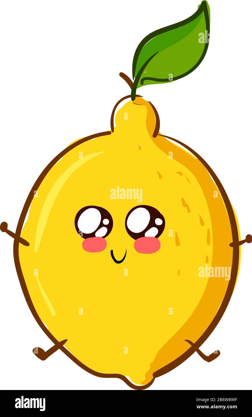 Cute lemon, illustration, vector on white background Stock Vector Image ...