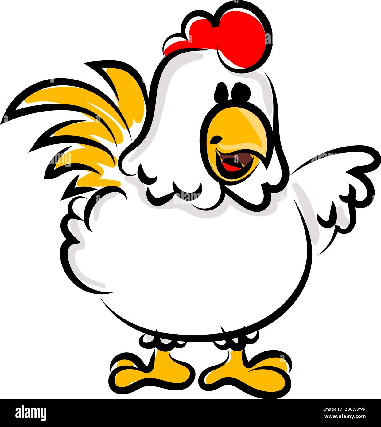 White hen, illustration, vector on white background Stock Vector Image ...