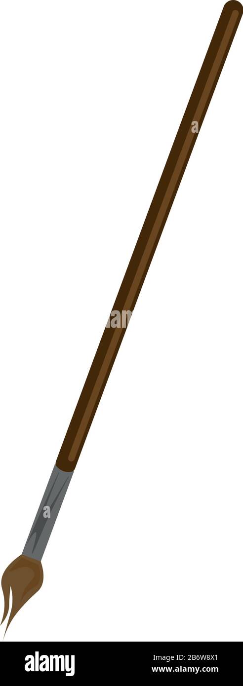 Small paint brush, illustration, vector on white background Stock ...