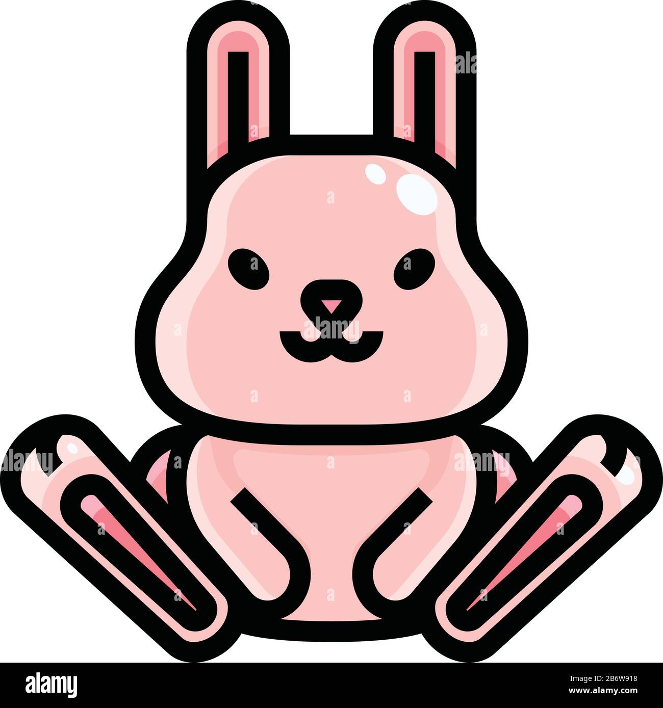 Pink bunny, illustration, vector on white background Stock Vector Image ...