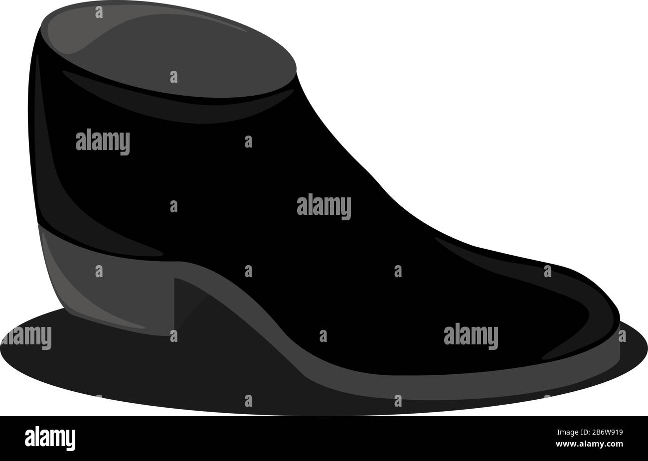 Black classic shoes, illustration, vector on white background Stock ...