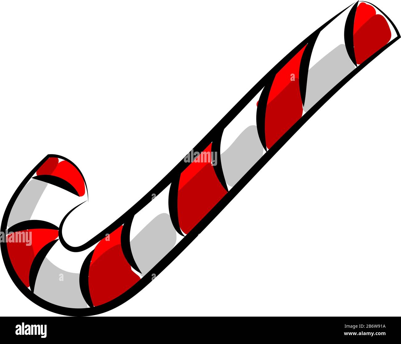 Candy cane, illustration, vector on white background Stock Vector Image ...