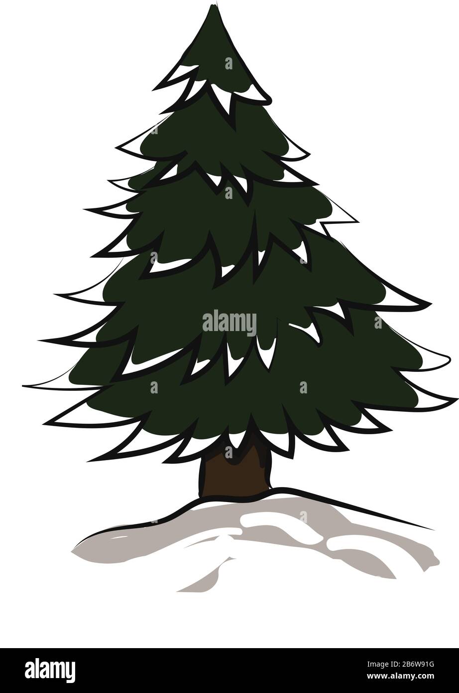 Christmas tree, illustration, vector on white background Stock Vector ...