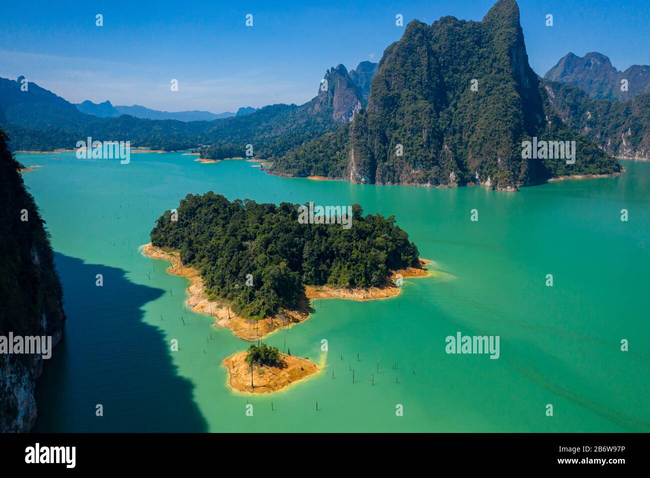 With scenic view of jungle covered mountains hi-res stock photography ...