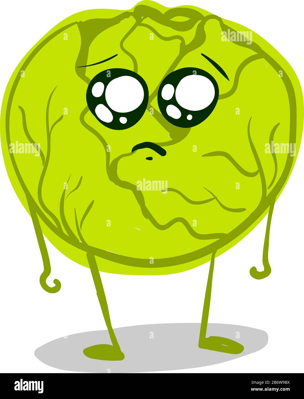 Cabbage sad, illustration, vector on white background Stock Vector ...