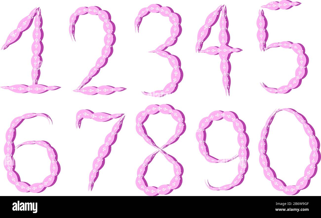 Floral numbers, illustration, vector on white background Stock Vector ...
