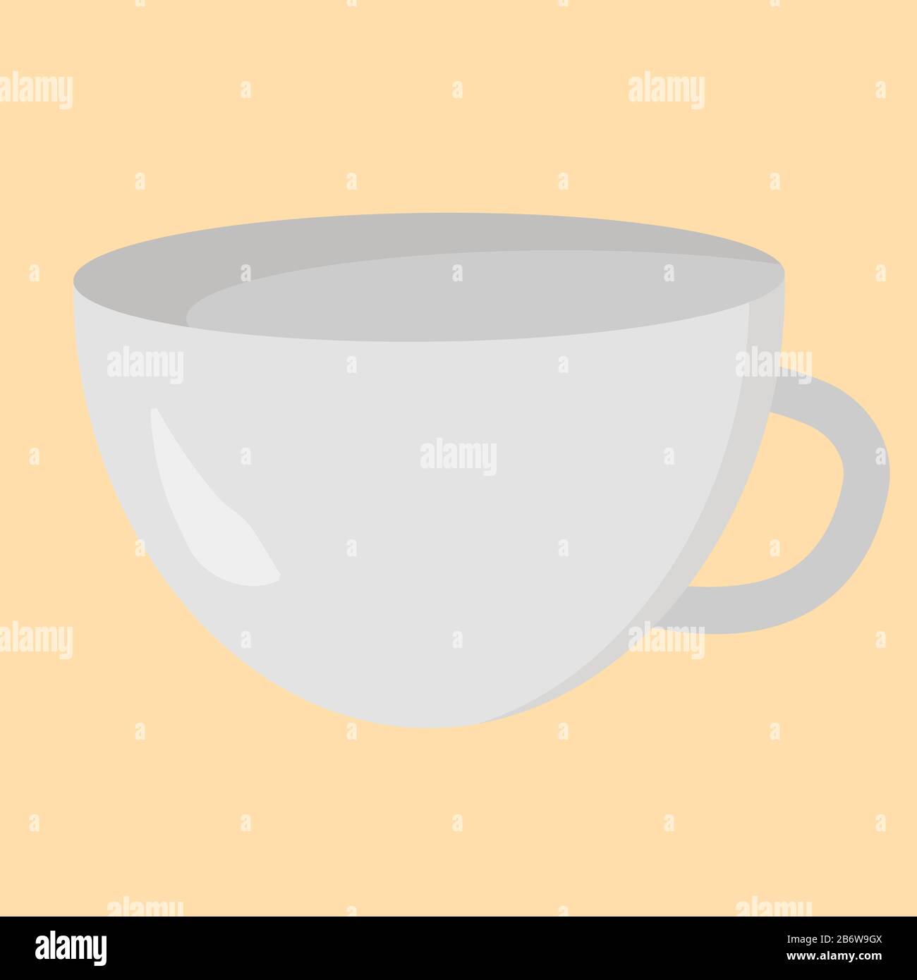Empty cup on white Stock Vector Images - Alamy