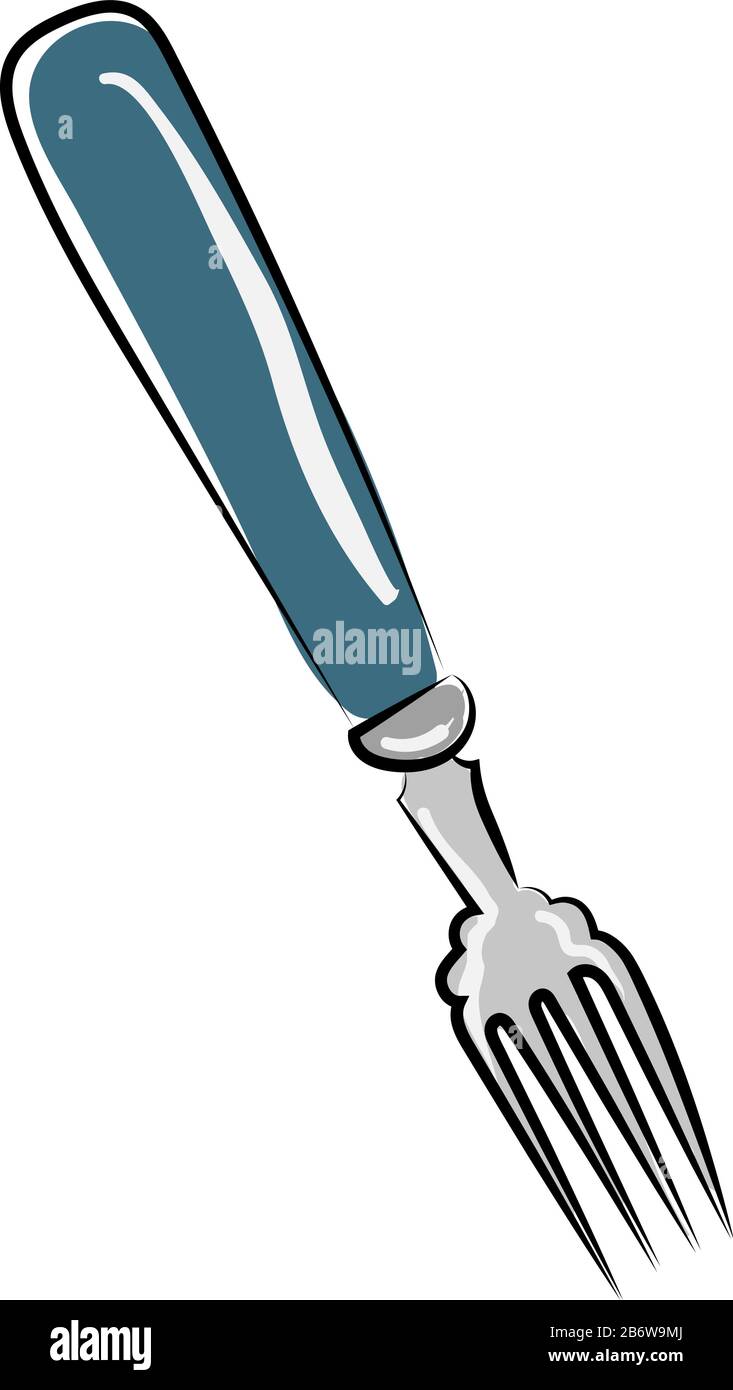 Small fork, illustration, vector on white background Stock Vector Image ...