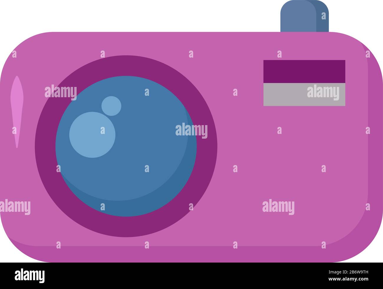 Pink camera, illustration, vector on white background Stock Vector ...