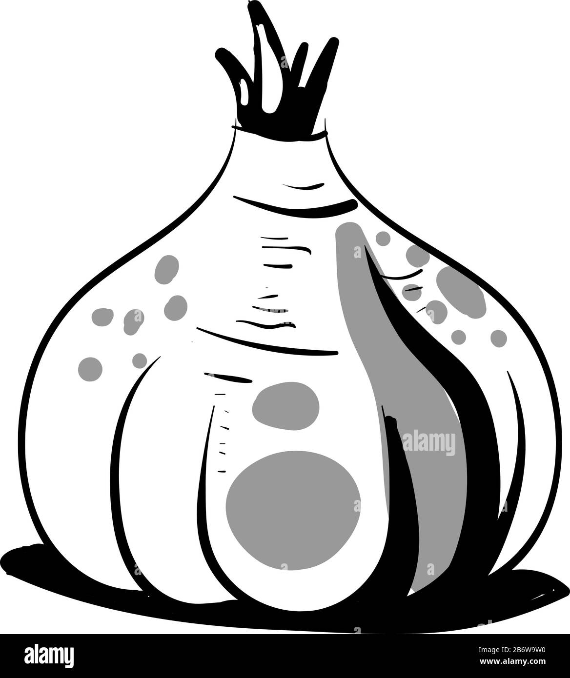 Garlic drawing, illustration, vector on white background Stock Vector ...