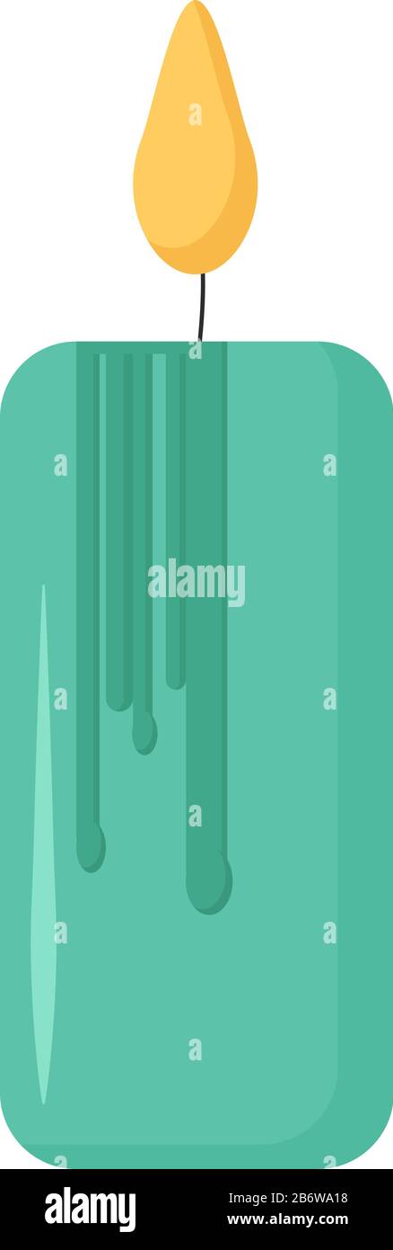 Blue candle, illustration, vector on white background Stock Vector ...