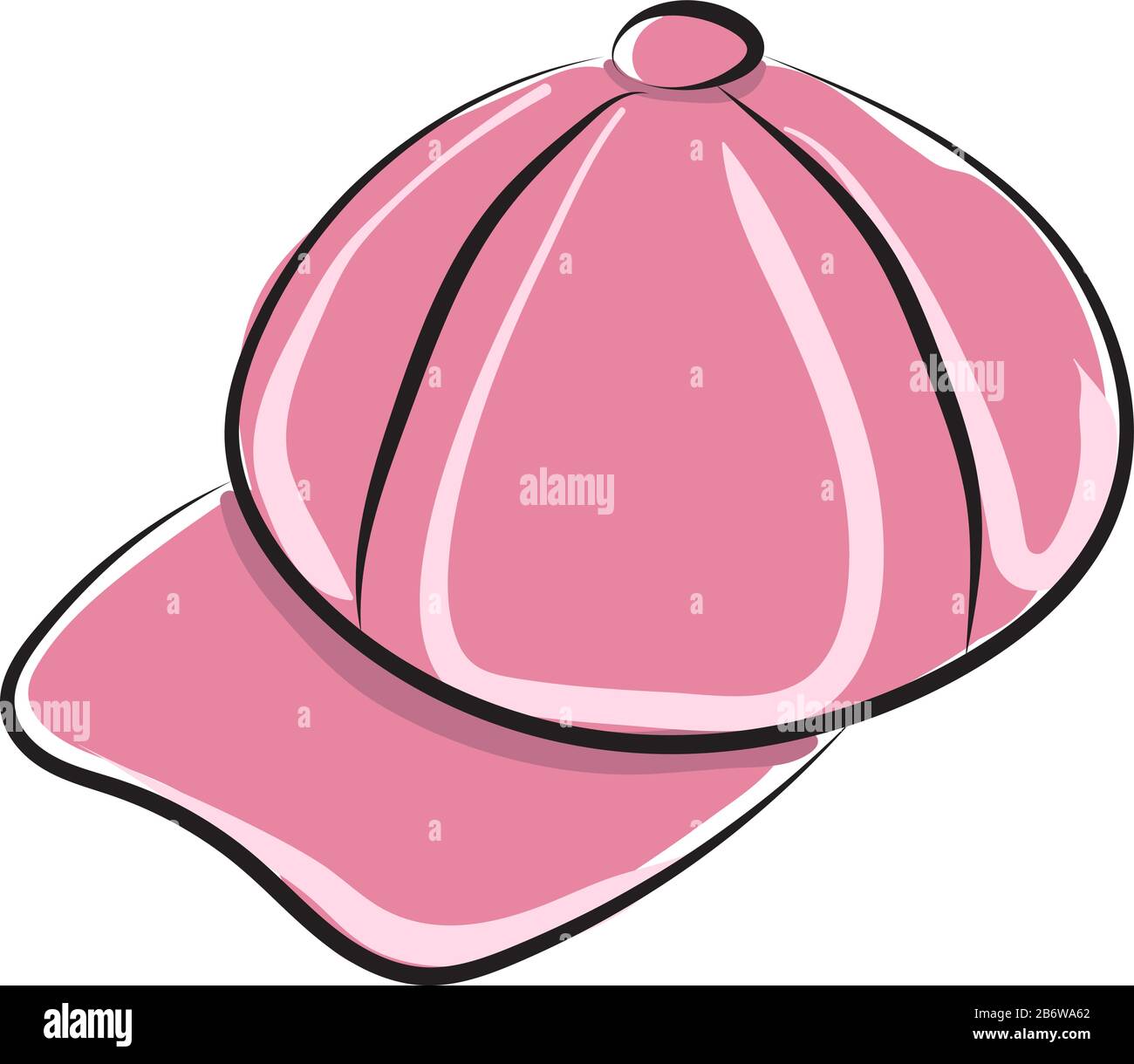 Pink cap, illustration, vector on white background Stock Vector Image ...