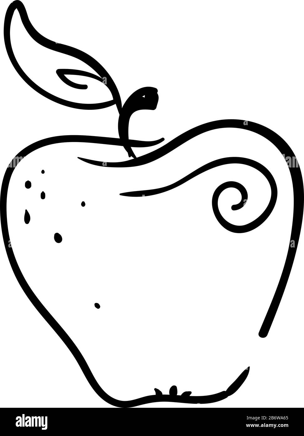 Apple sketch, illustration, vector on white background Stock Vector ...