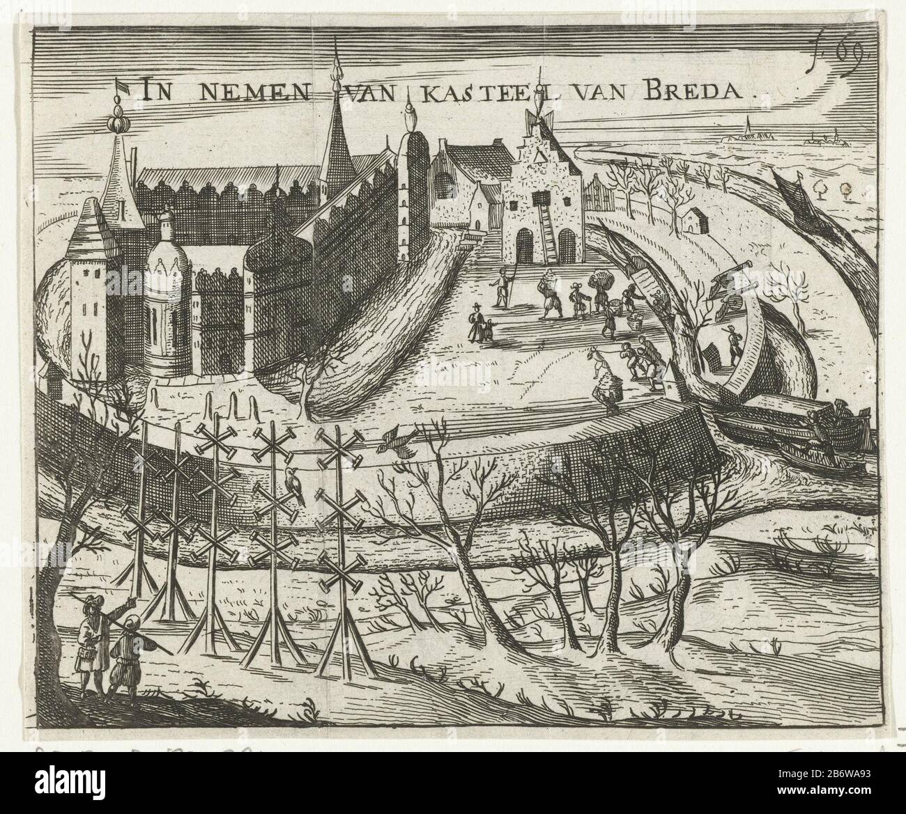 Inname van Breda, 1590 In nemen van kasteel van Breda (titel op object ...