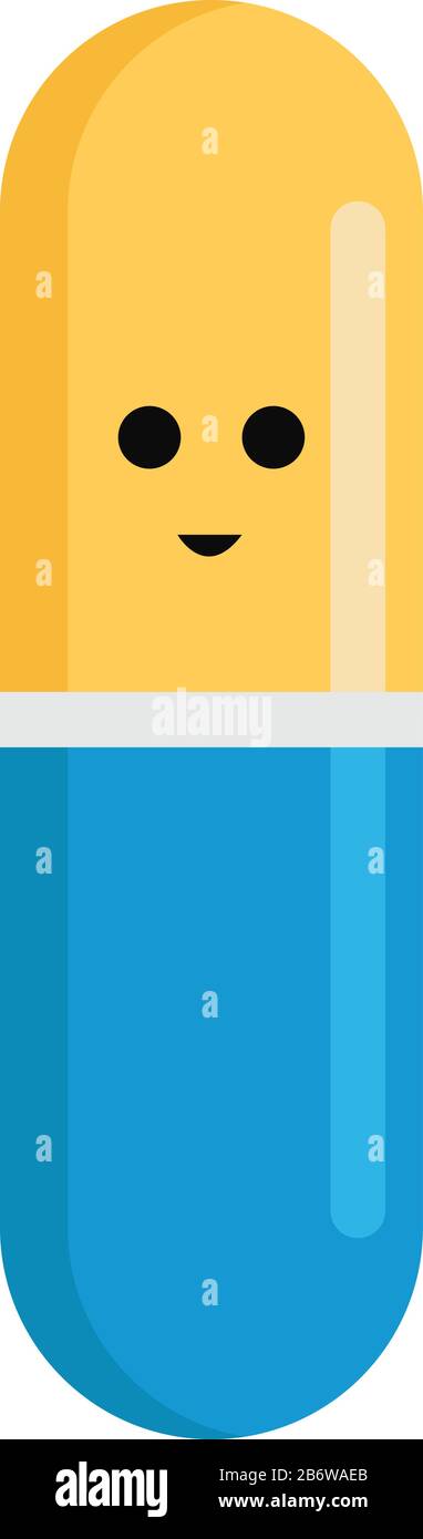 Happy capsule, illustration, vector on white background Stock Vector ...