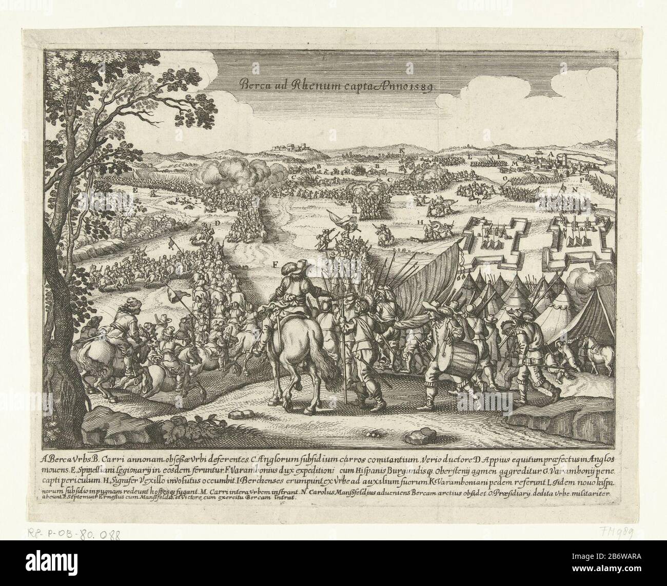 Inname van Rheinberg, 1590 Berca ad Rhenum capta Anno 1589 (titel op ...