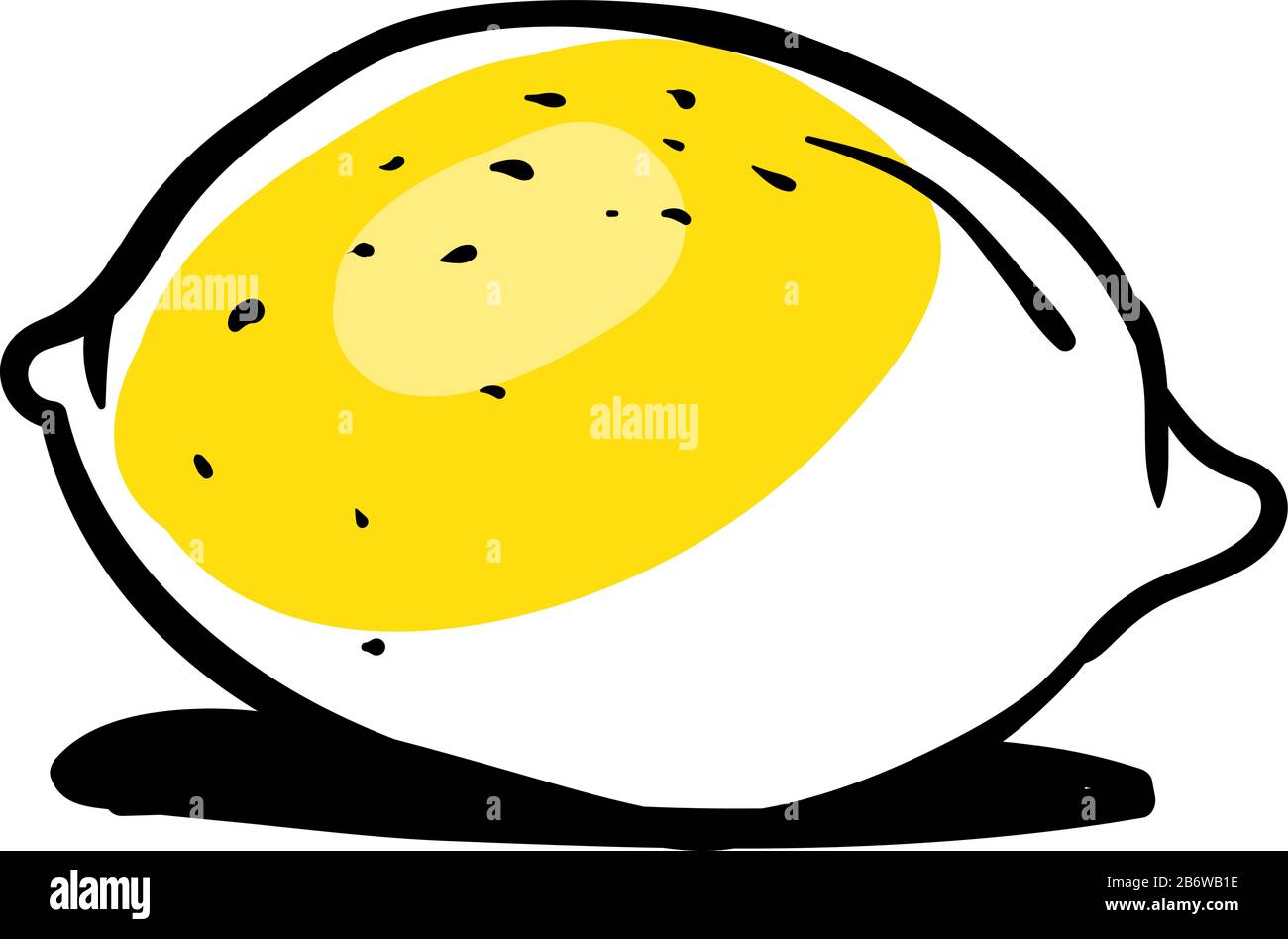 Lemon drawing, illustration, vector on white background Stock Vector ...