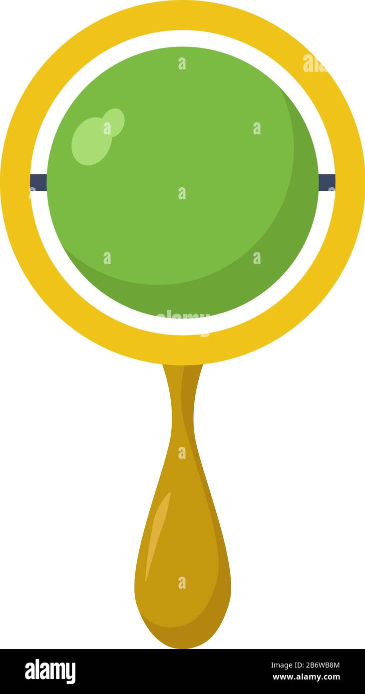 Green rattle, illustration, vector on white background Stock Vector ...