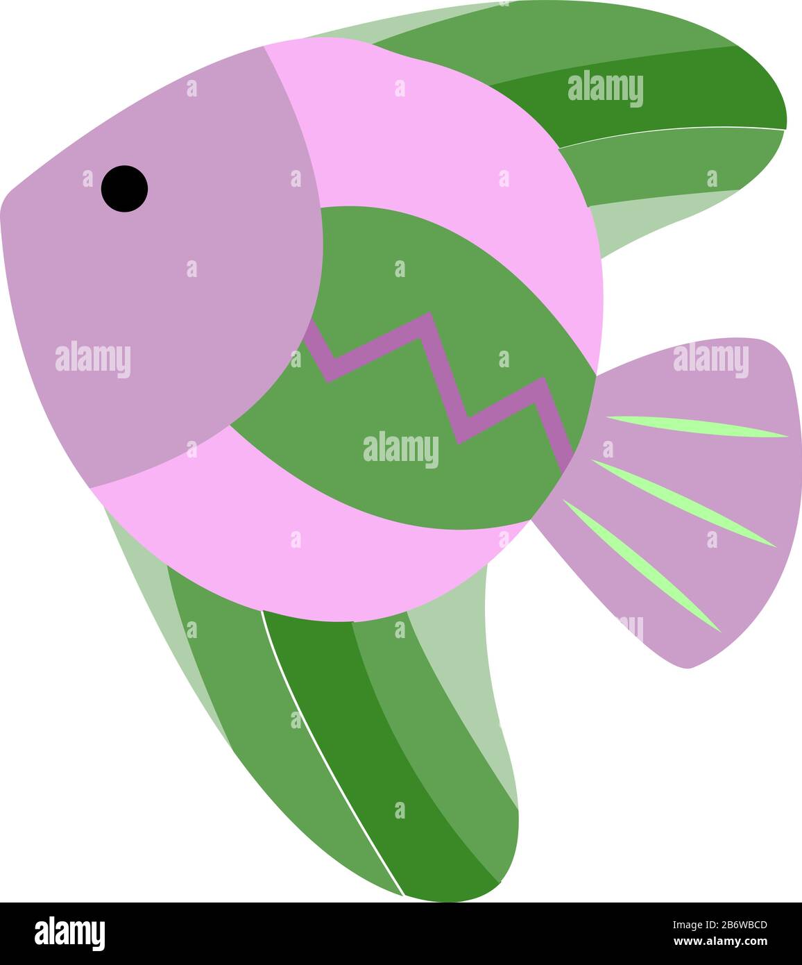 Green fish, illustration, vector on white background Stock Vector Image ...