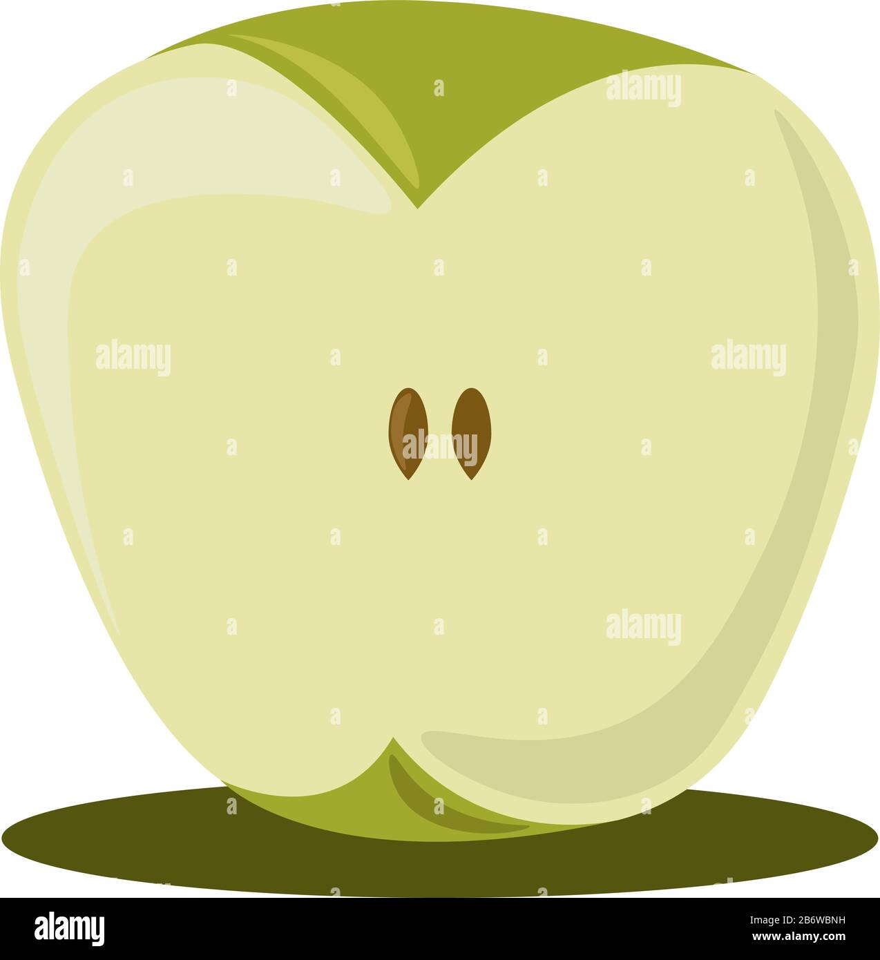 Half apple, illustration, vector on white background Stock Vector Image ...