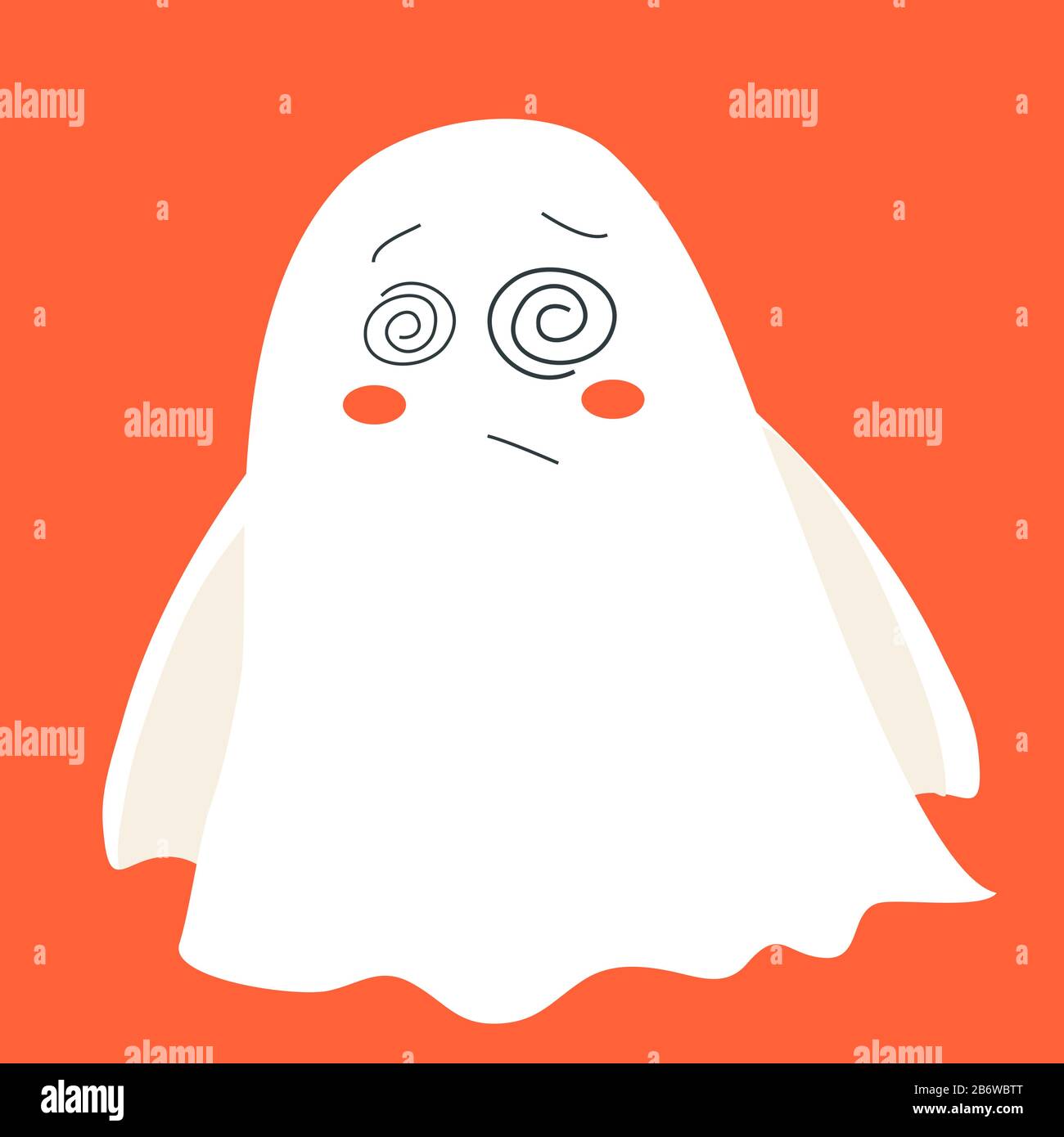 Confused ghost, illustration, vector on white background Stock Vector ...