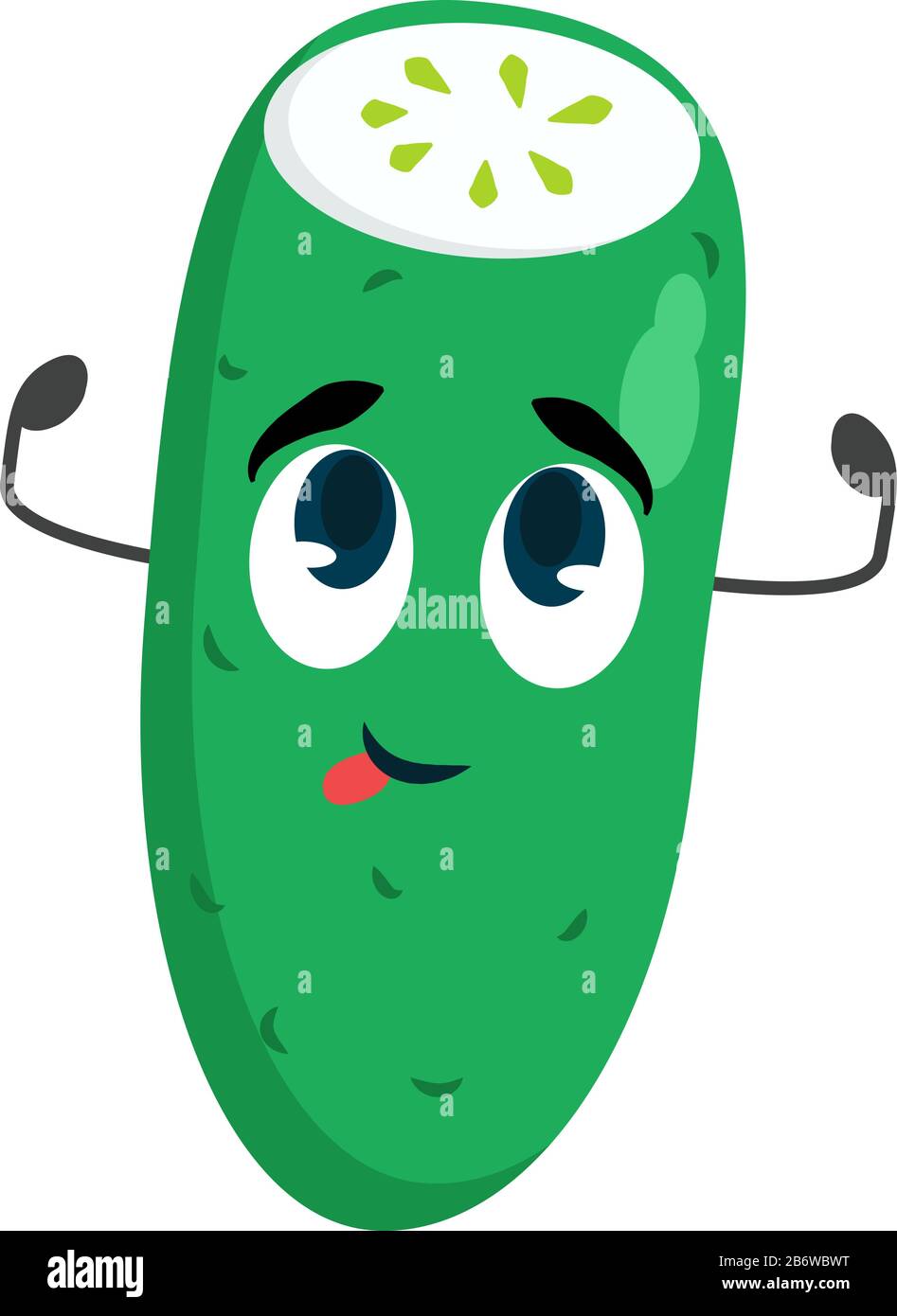 Cute cucumber, illustration, vector on white background Stock Vector ...