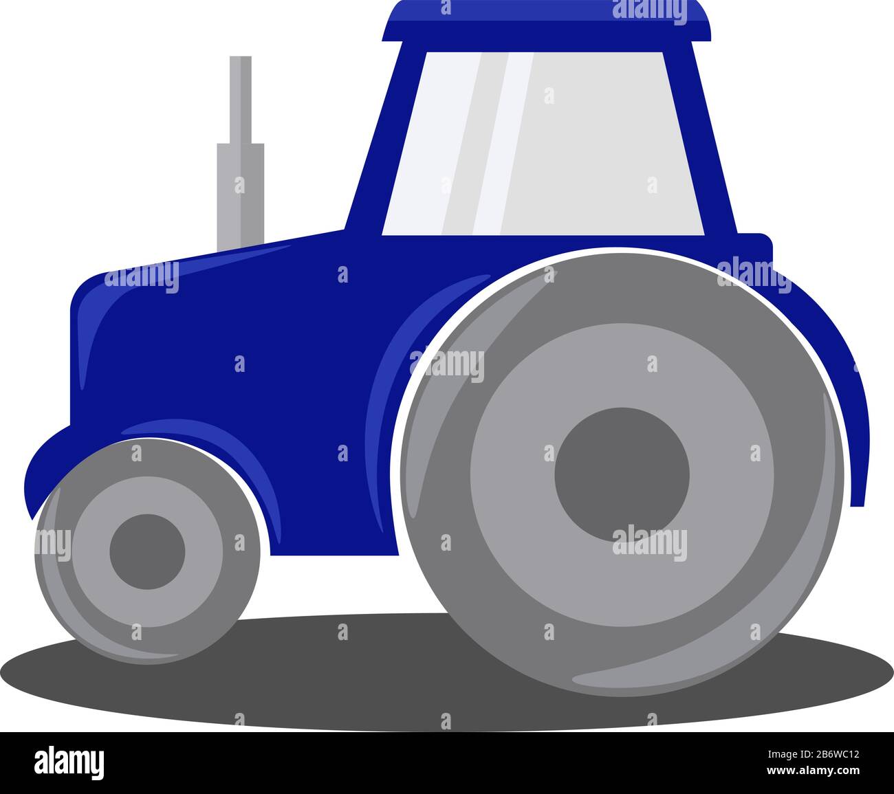Tractor icon on blue Stock Vector Images - Alamy