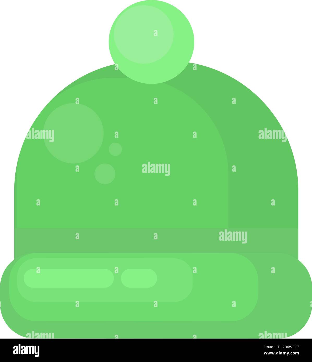 Green winter hat, illustration, vector on white background Stock Vector ...