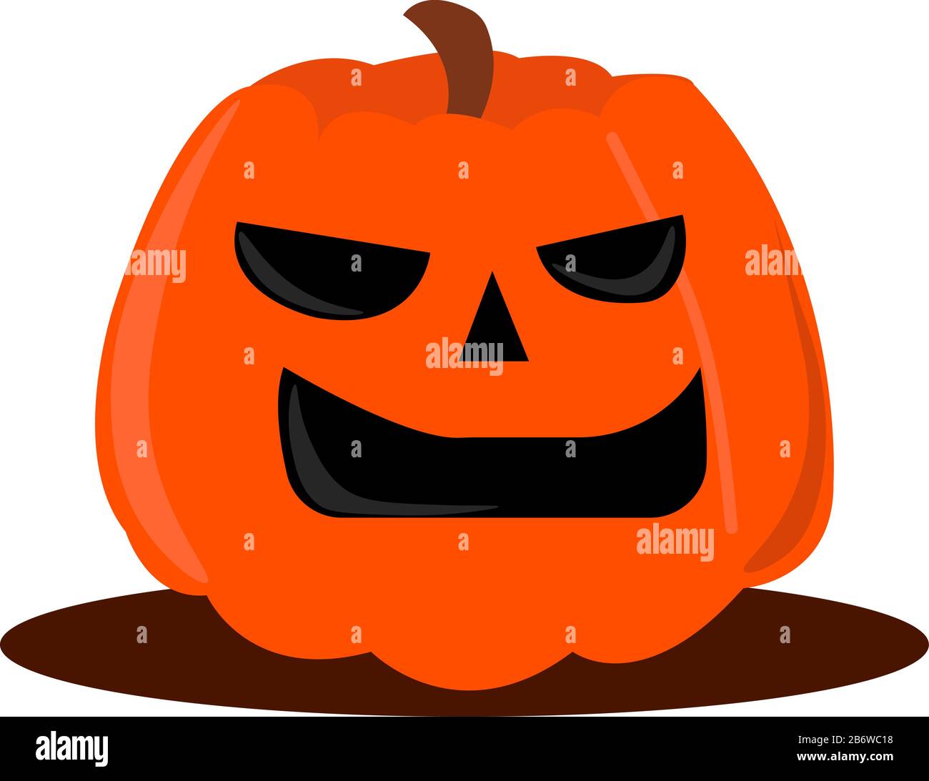 Evil pumpkin, illustration, vector on white background Stock Vector ...