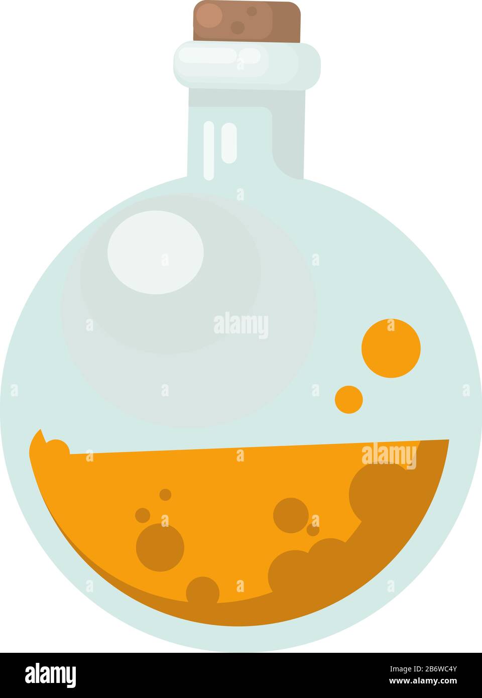 Flask with drink, illustration, vector on white background Stock Vector ...