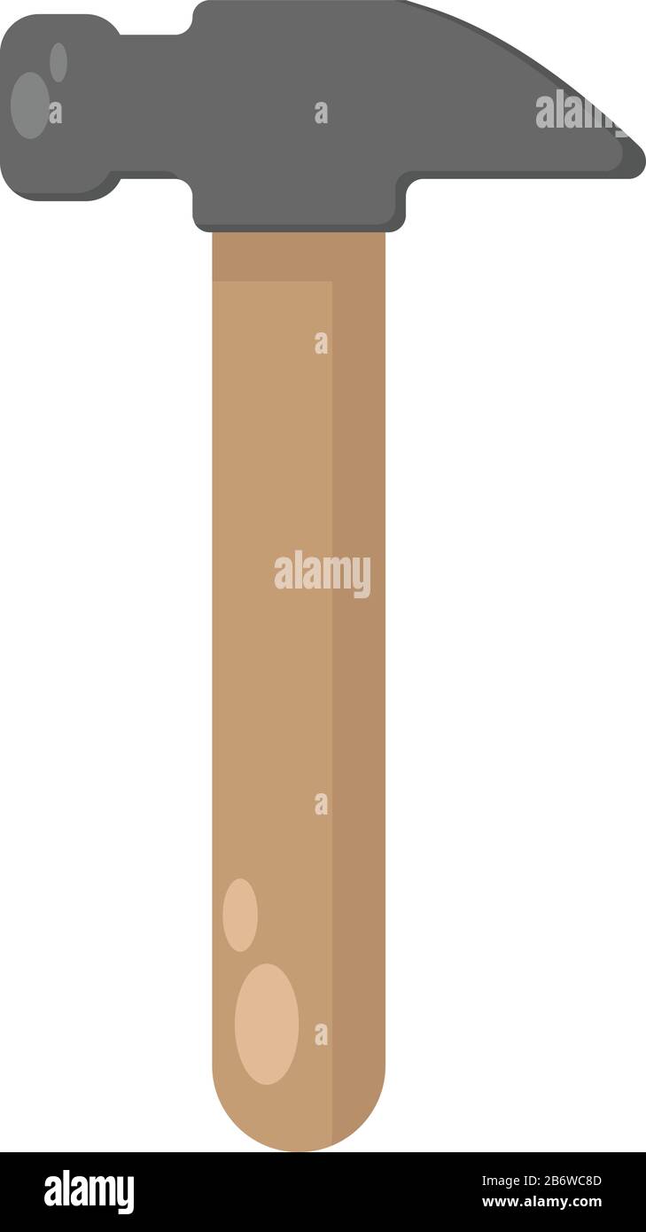 Small hammer, illustration, vector on white background Stock Vector ...