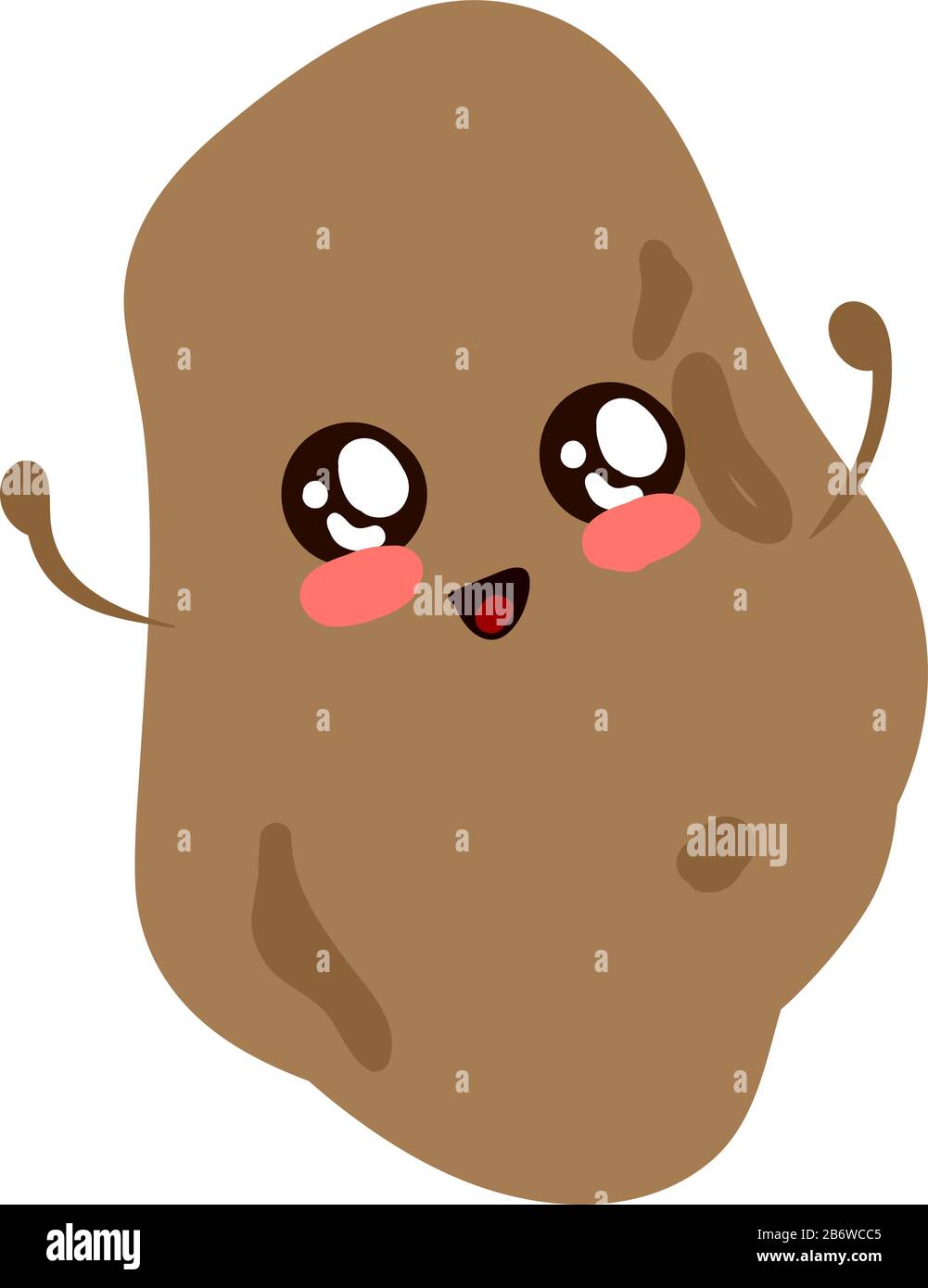 Happy potato, illustration, vector on white background Stock Vector ...