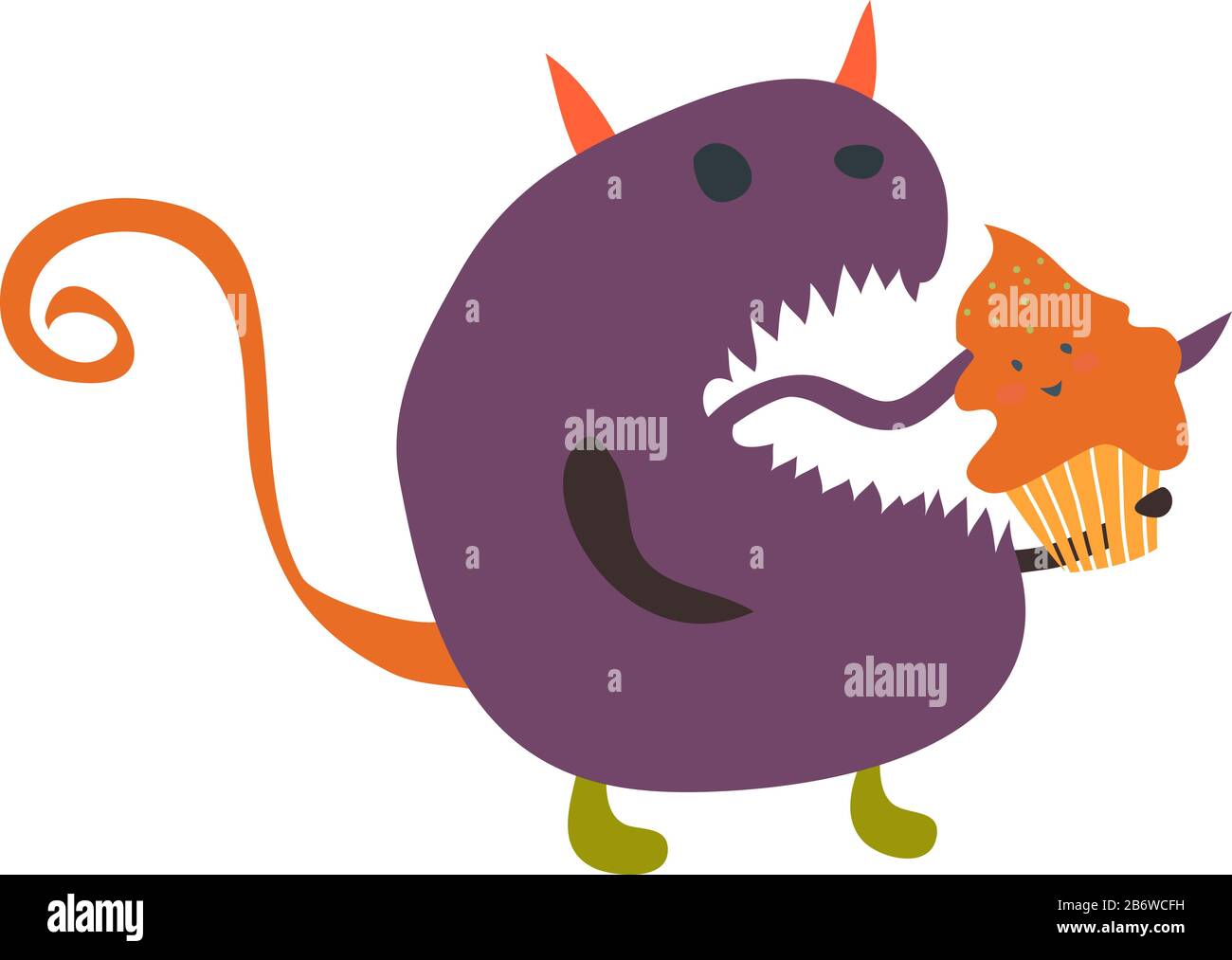 Purple monster, illustration, vector on white background Stock Vector ...